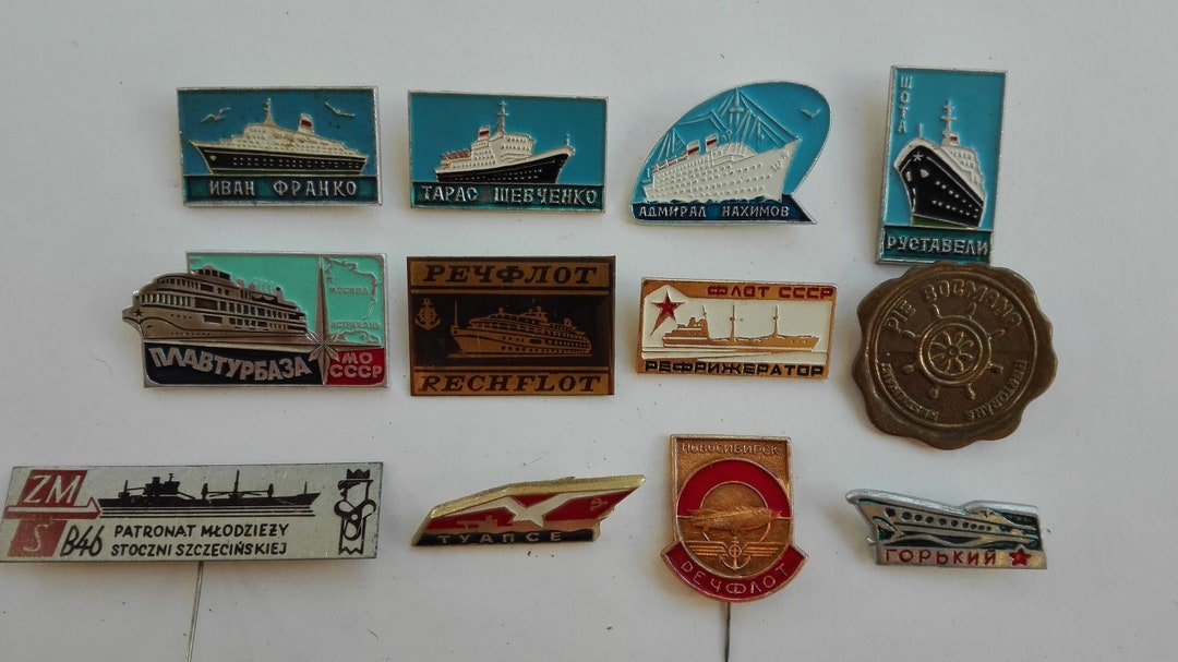 Badges With Ships, Soviet Ships, Soviet Badges, Pins, Civil Ships ...