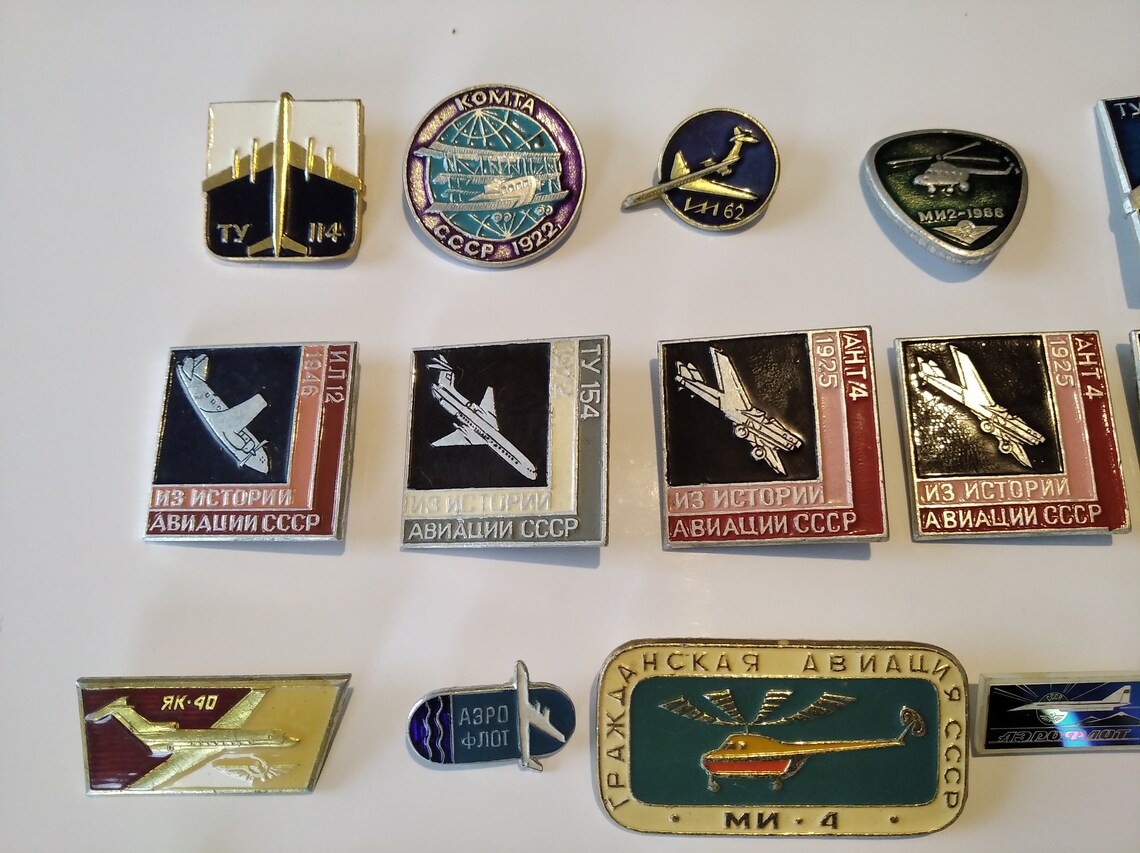 Soviet Badges With Airplanes Soviet Badges Airplanes Badges | Etsy