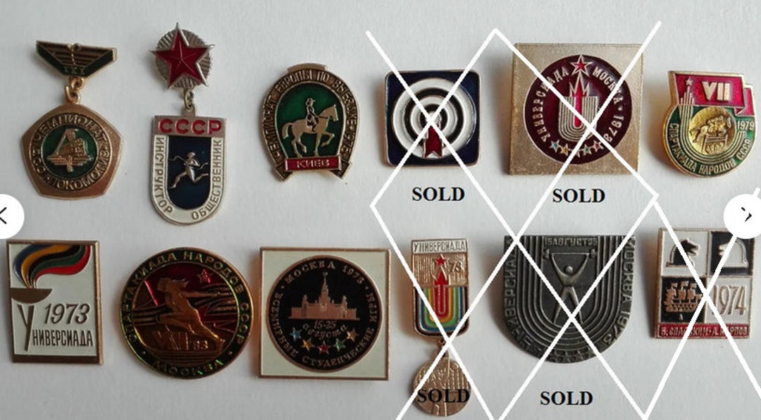 Soviet Collectible Sport Pins, Chess, Equestrian Sport, Vintage Sport ...