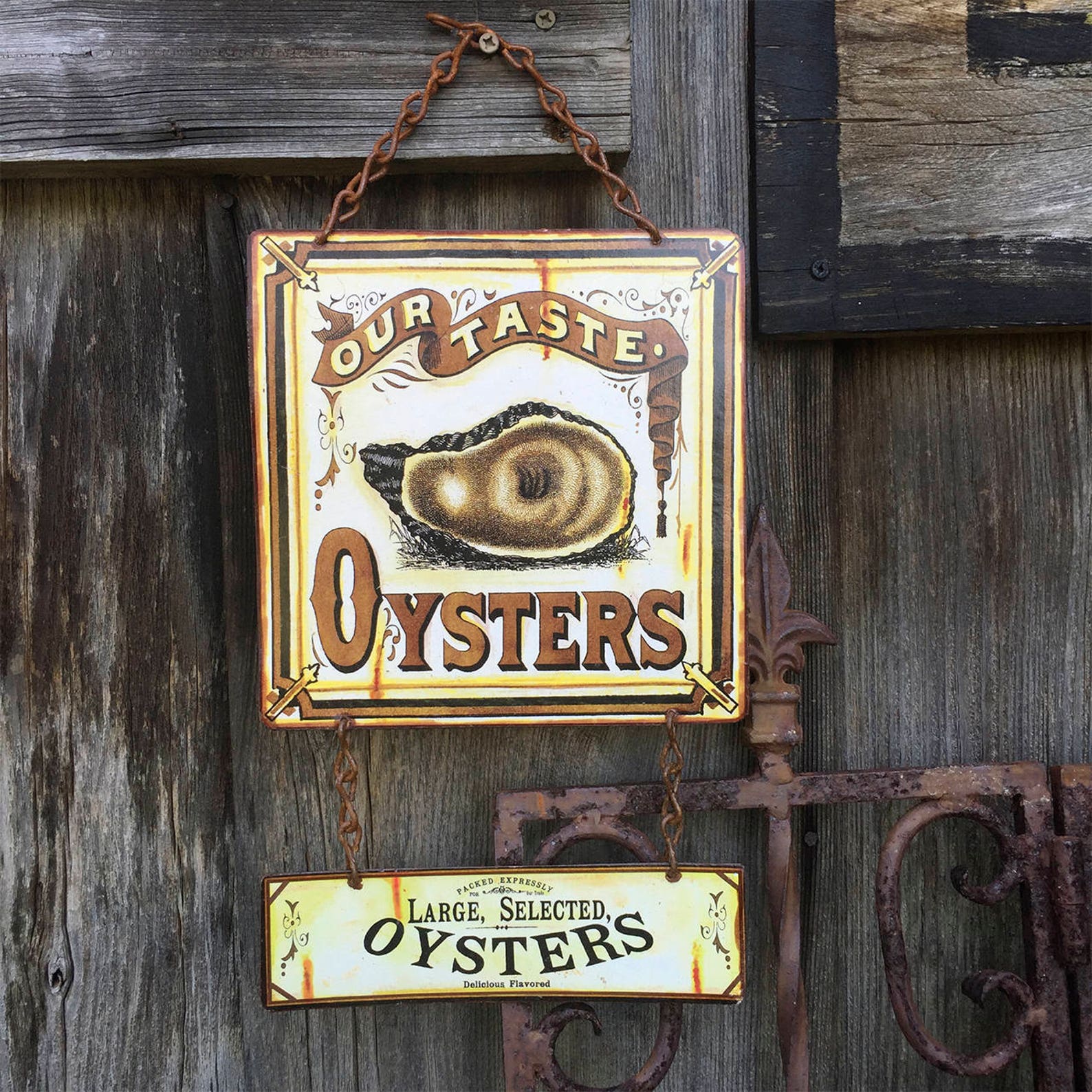 Vintage Oyster Bar Metal Sign: 1890s Can Label Art Reproduction - Etsy