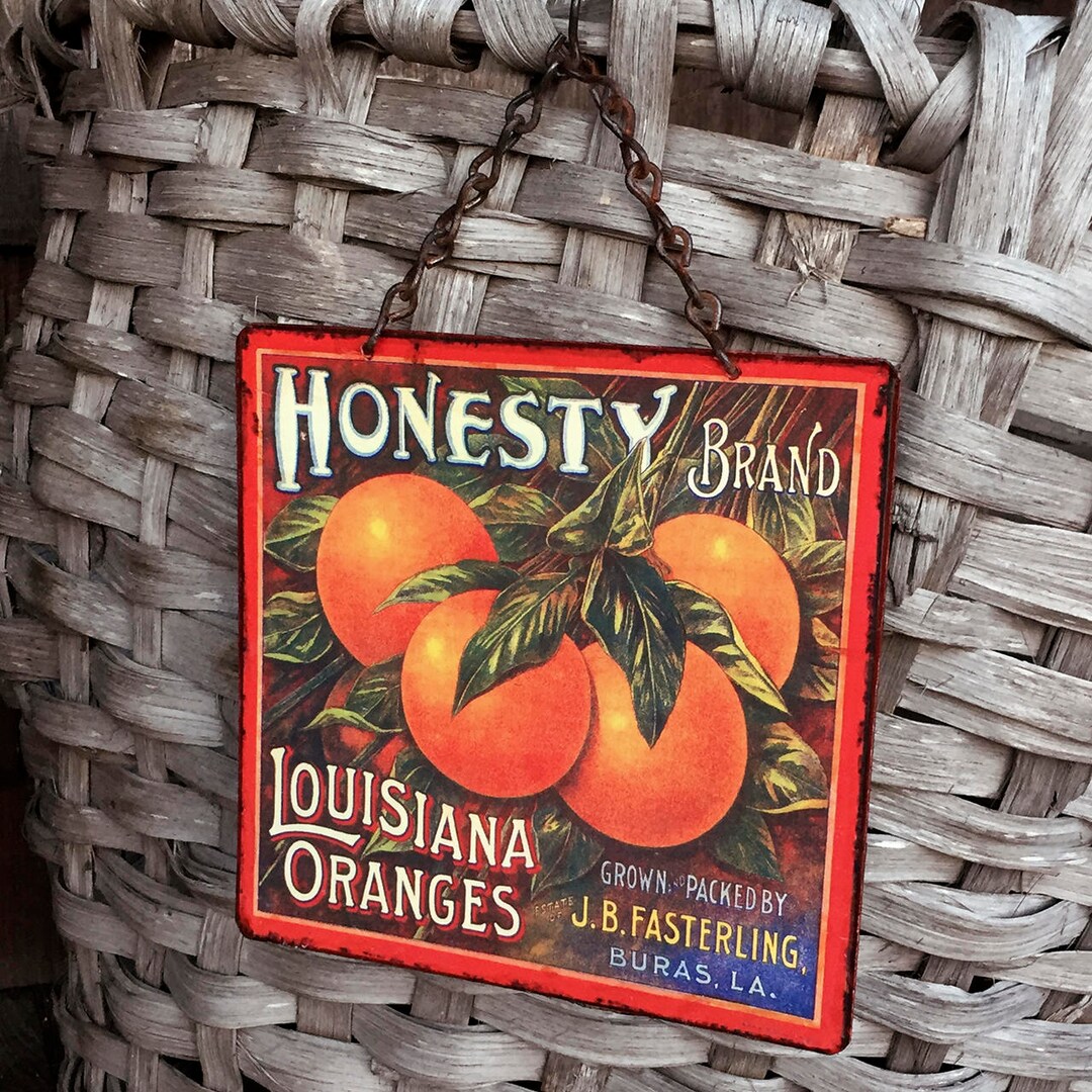 VINTAGE METAL SIGNS, Kitchen Sign "oranges" Home Wall Decor, Vintage ...