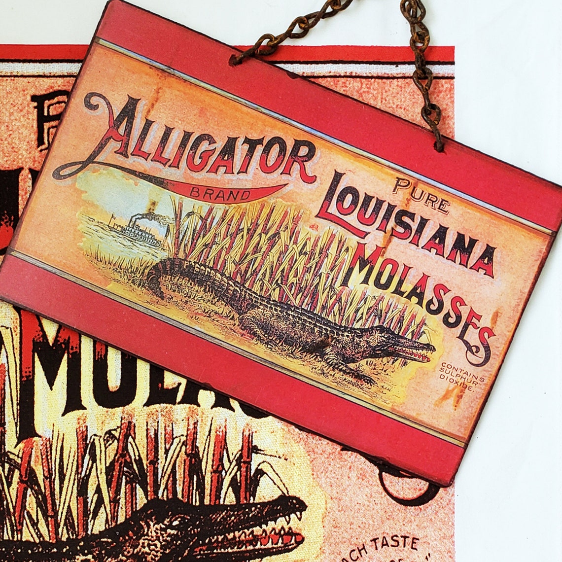 VINTAGE METAL SIGNS cajun Swamp alligator - Etsy