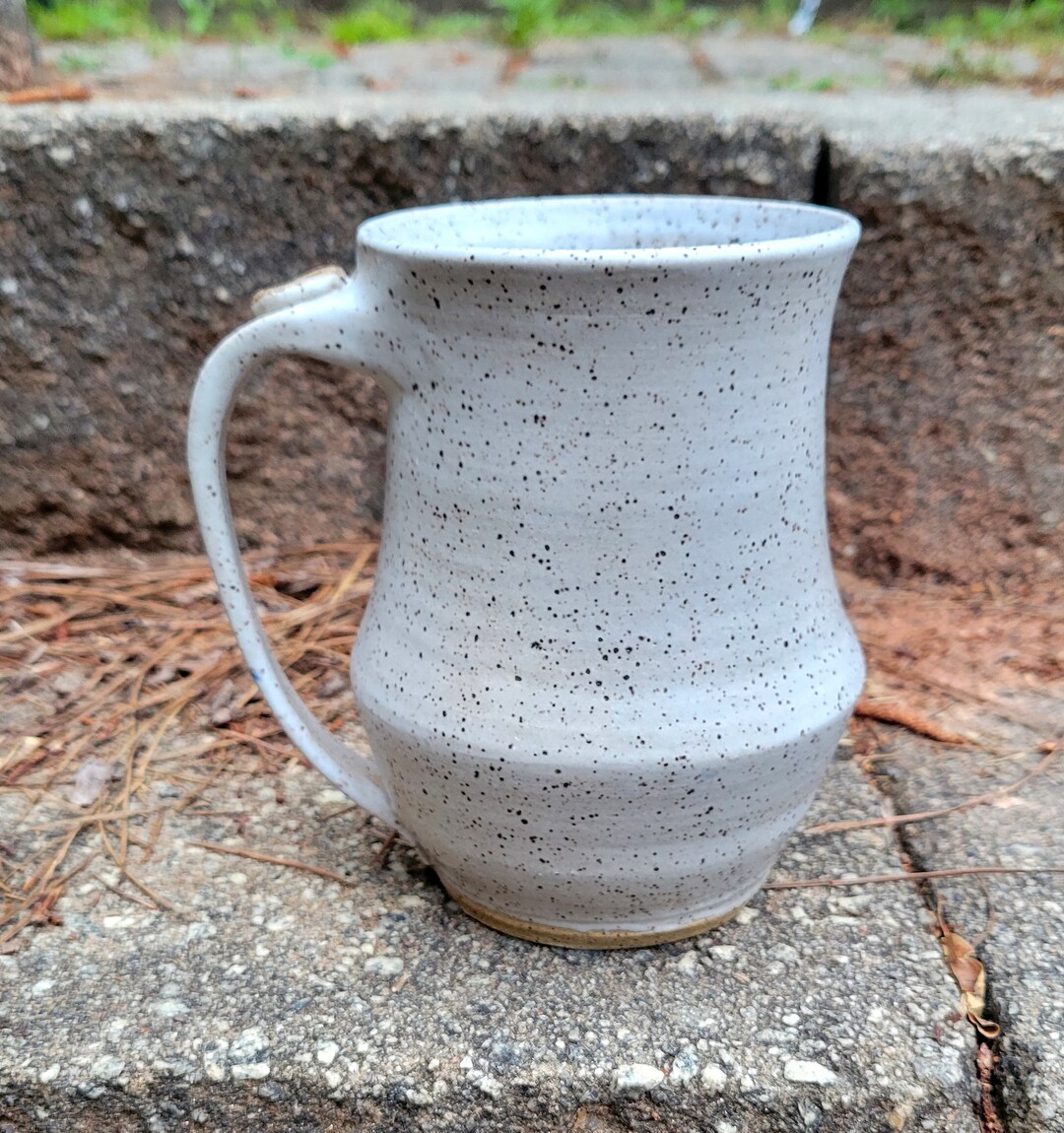 Jumbo Extra Large Speckled White Mug for Hot or Cold Beverage/ Coffee ...