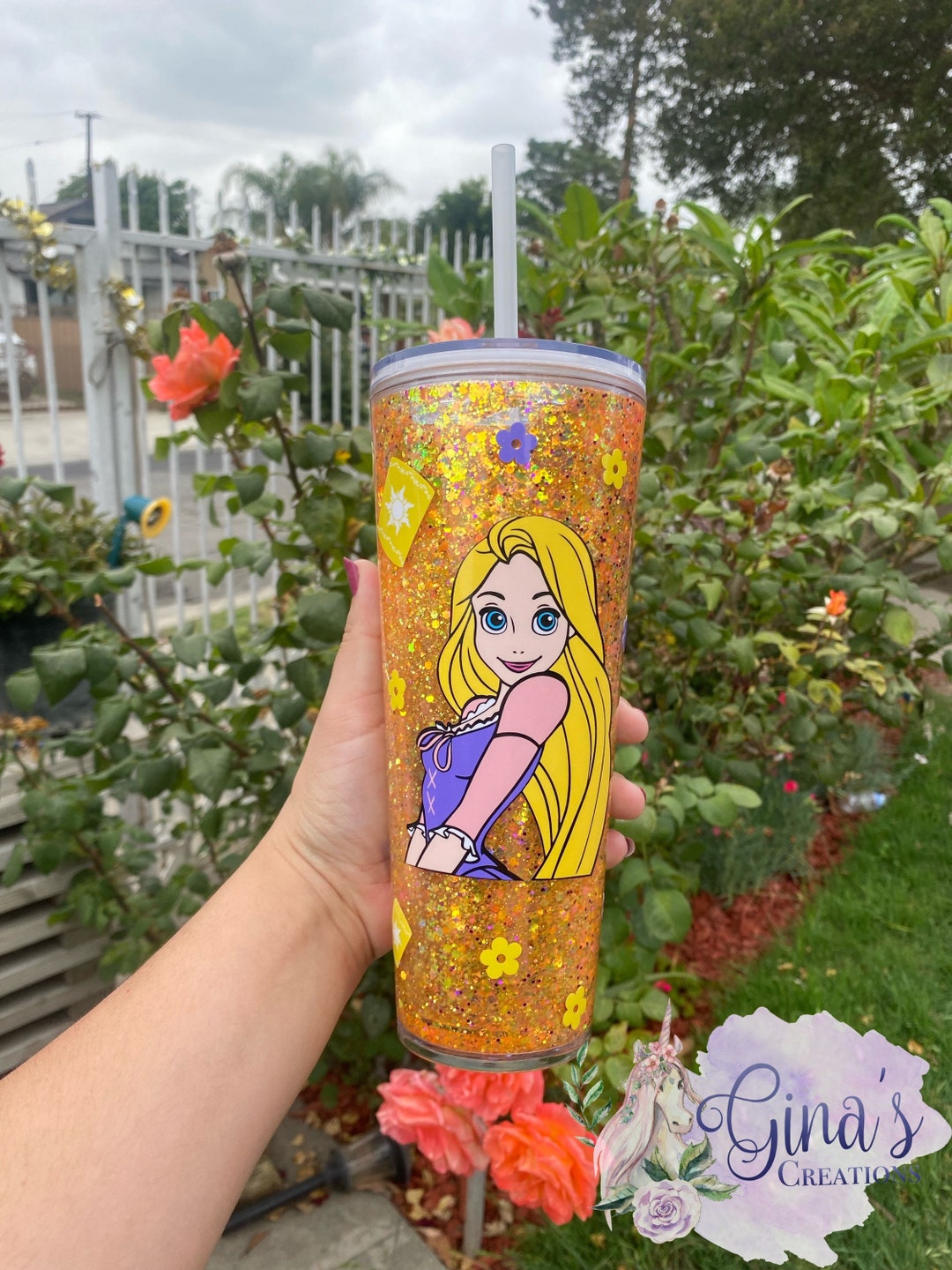 Rapunzel Tumbler, Snow Globe Tumbler, Tangled Snow Globe, Rapunzel ...