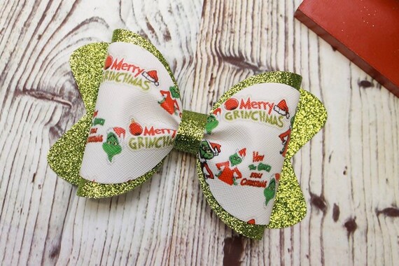 Grinch Bow Christmas Bow Christmas Hair Bow Grinch - Etsy