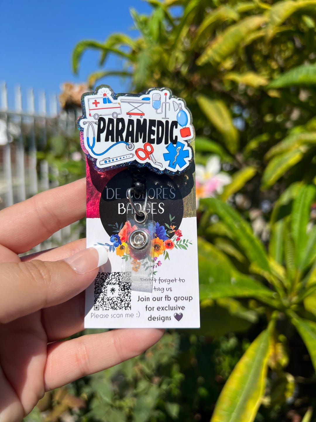 Paramedic Badge Reel, Star of Life Badge Reel, Handmade Acrylic Badge ...