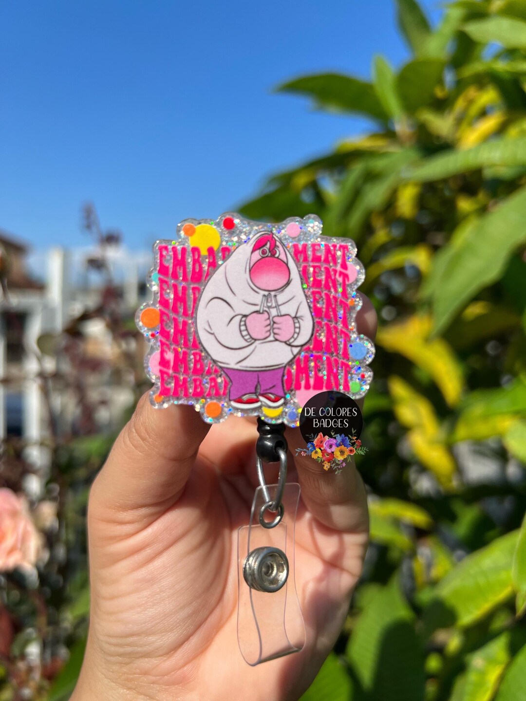 Embarrassment Badge, Emotion Inside Out Handmade Retractable ID Badge ...