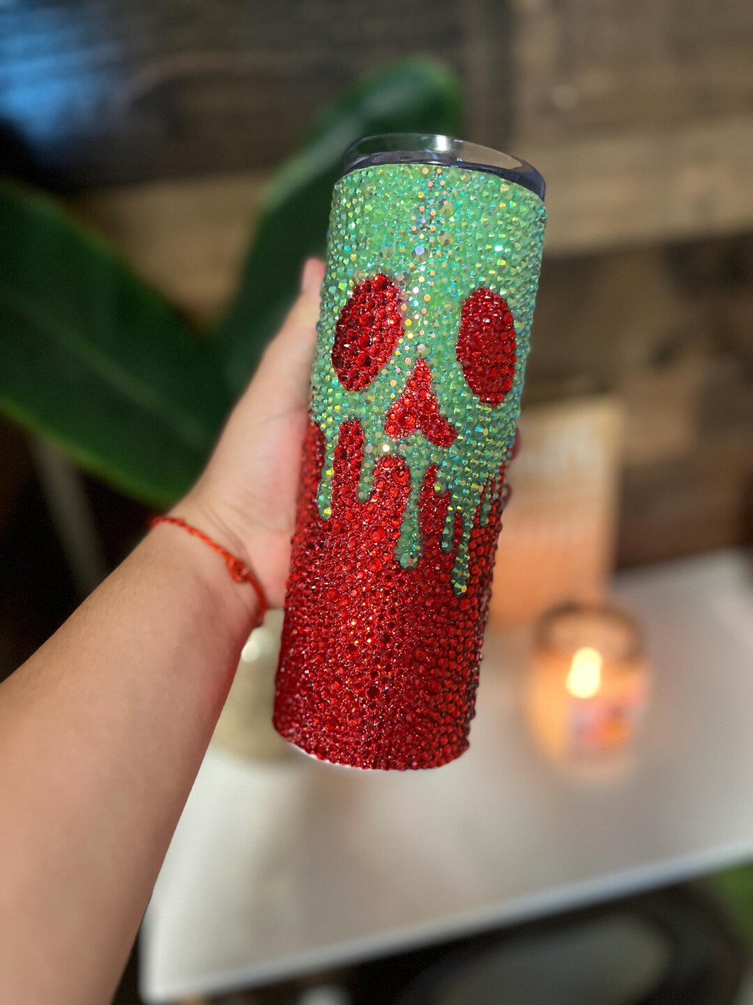 Rotten to the Core / Evil Queen Poison Apple Disney Rhinestone Tumbler ...