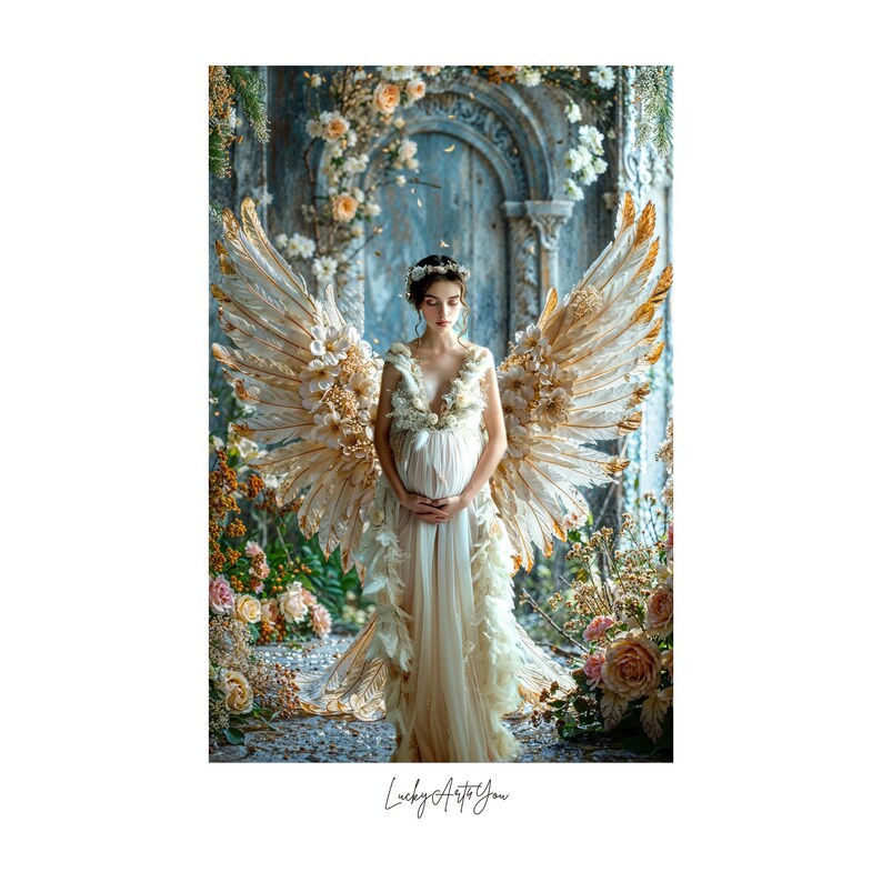 Angel Wings Overlay: Maternity Photography Backdrop (PNG Digital ...