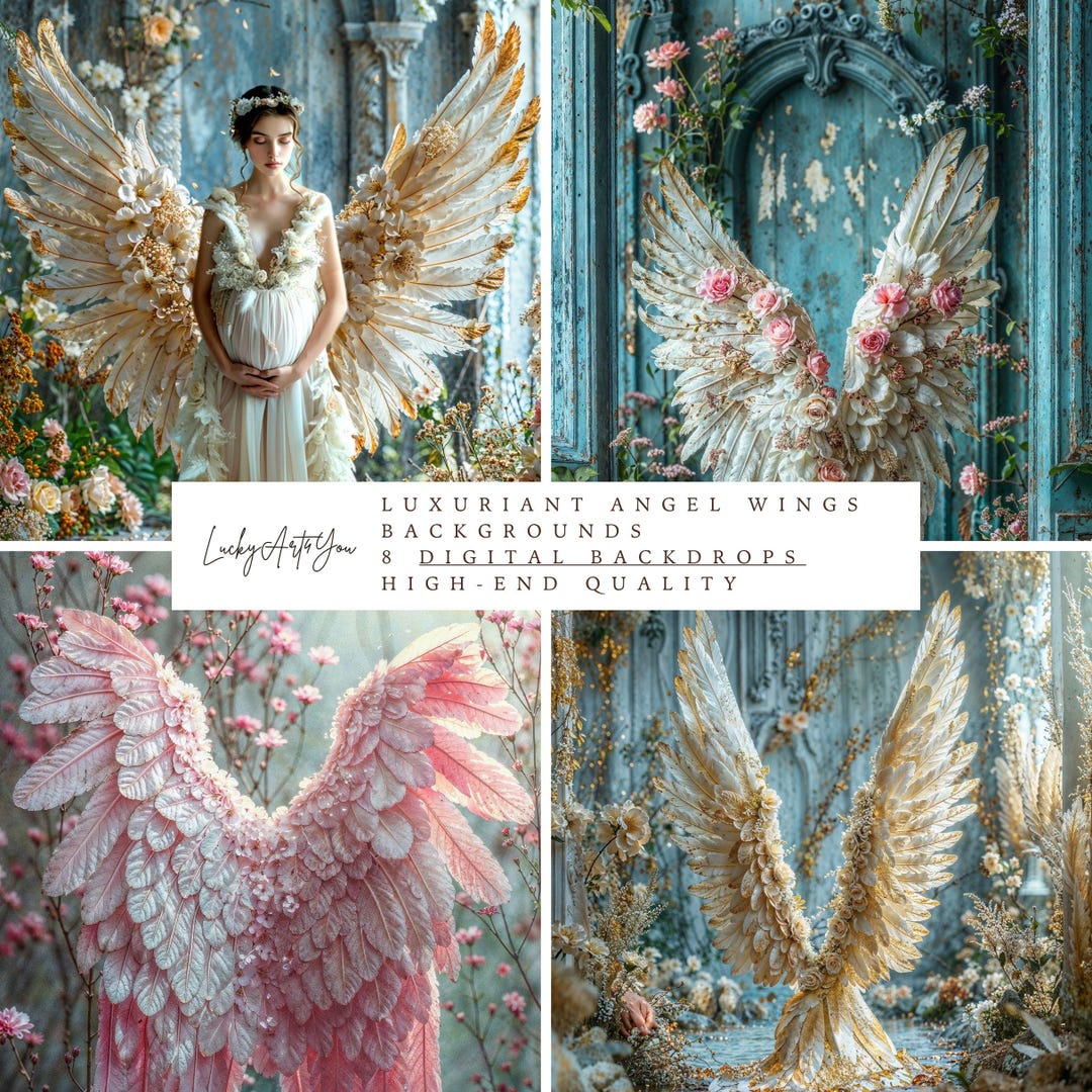 Angel Wings Overlay: Maternity Photography Backdrop (PNG Digital ...