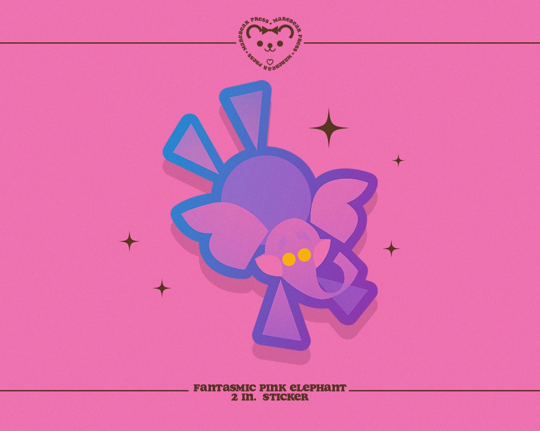 Dumbo Pink Elephant 2 In. Sticker Stickers for Bullet Journal, Water ...
