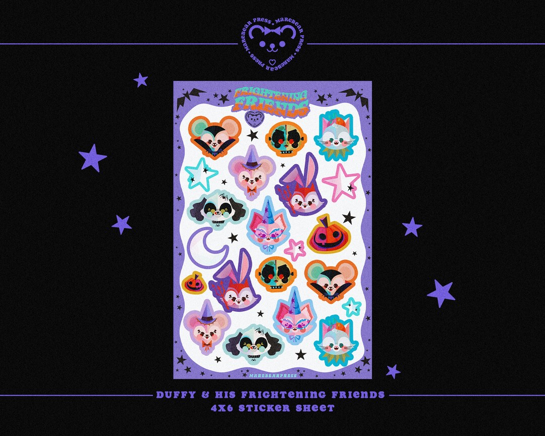 Frightening Friends - Halloween Sticker Sheet - Stickers for Bullet ...