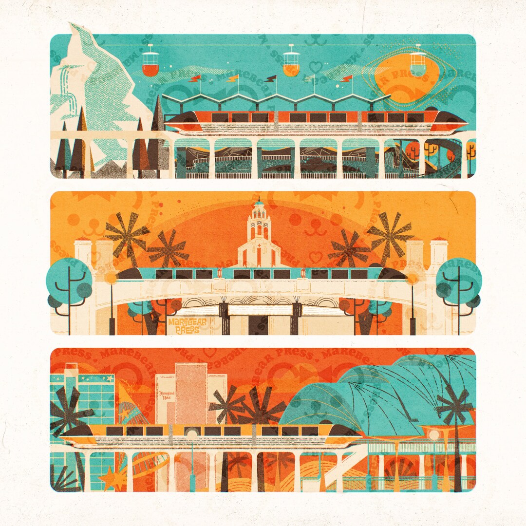 Highway in the Sky - Disneyland Monorail - Art Print - Etsy