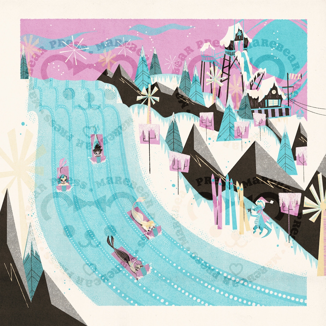 Blizzard Beach Toboggan Racers - Mermay 2021 - Art Print - Etsy