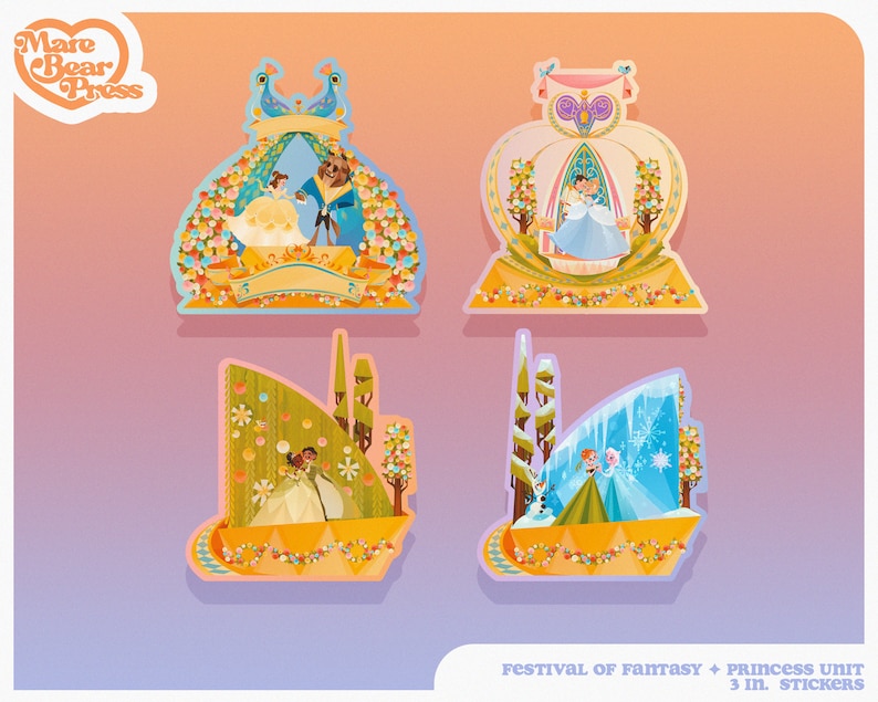 Festival of Fantasy Princess Floats - 3 In. Stickers - Stickers for ...