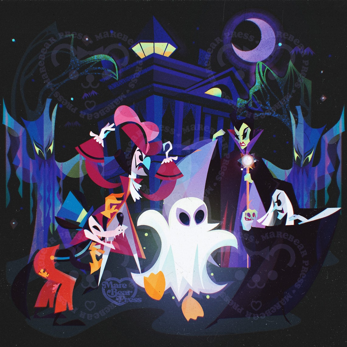 Grim Grinning - Halloween Art Print - Inspired by Disneyland & Disney ...