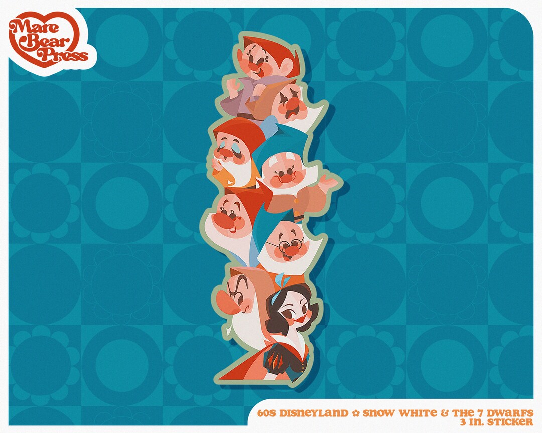 Snow White & the Seven Dwarfs - 3 In. Sticker - Stickers for Bullet ...