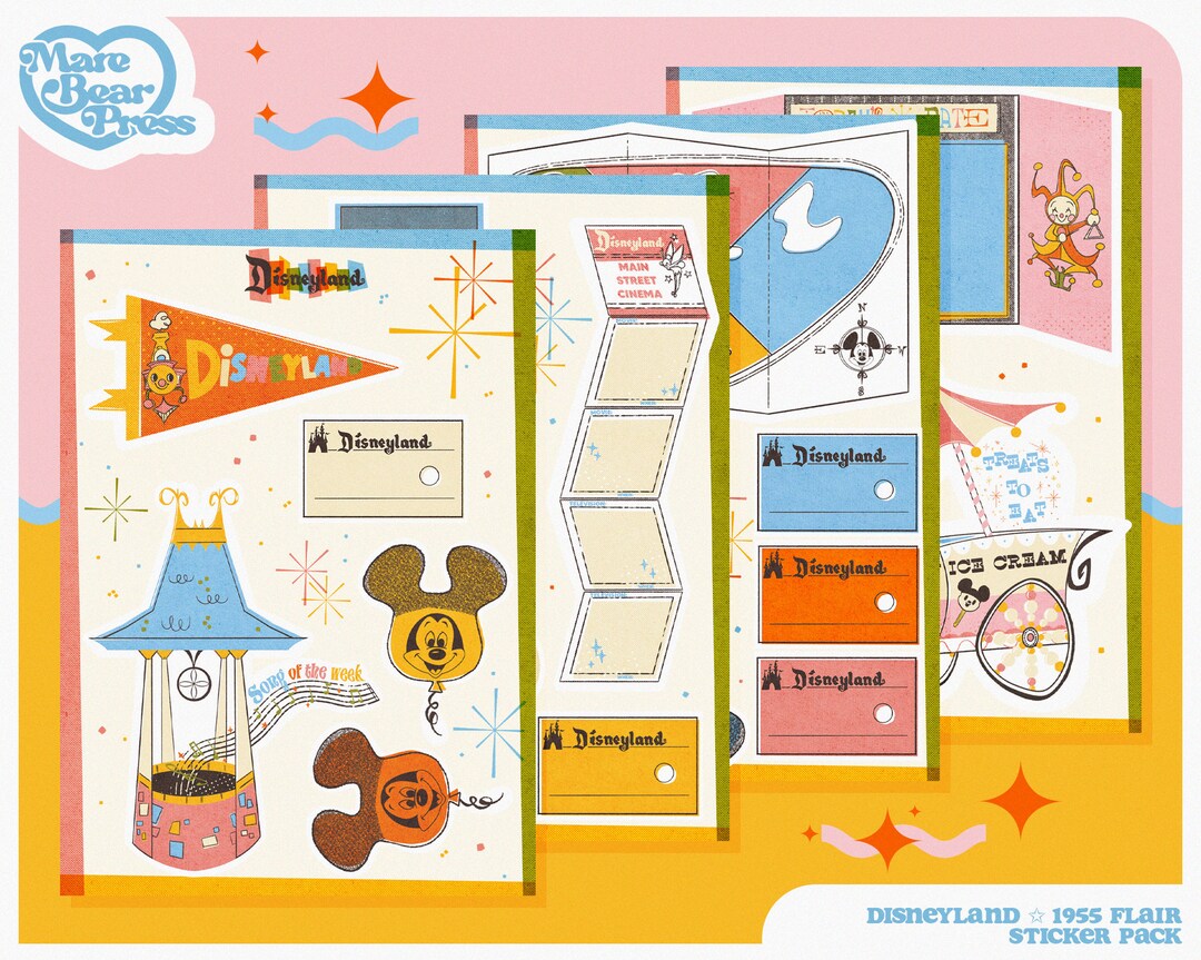 Sticker Pack 1955 Flair Stickers for Bullet Journal, Scrapbooks, and ...