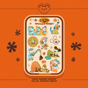 Camp Minnie-mickey - 4x6 In. Sticker Sheet - Stickers for Bullet ...
