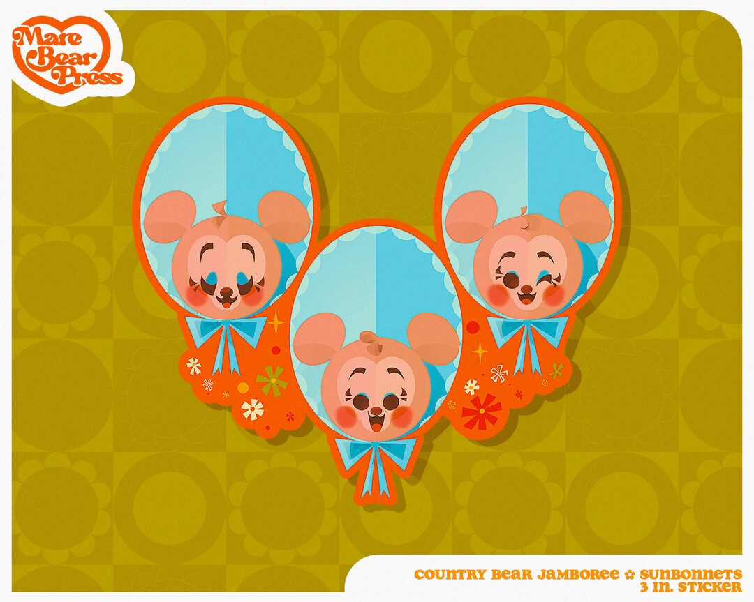 The Sunbonnet Trio - 3 In. Sticker - Stickers for Bullet Journal, Water ...