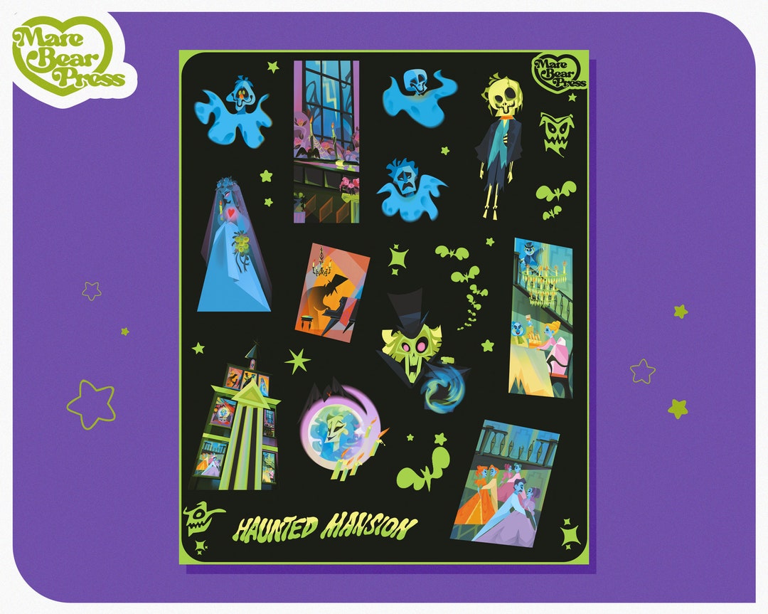 Haunted Mansion 55 - Sticker Sheet - Stickers for Bullet Journal, Water ...