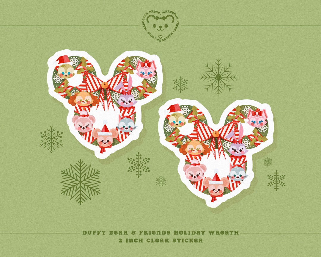 Duffy Holiday Wreath 2in. Clear Sticker Stickers for - Etsy 日本