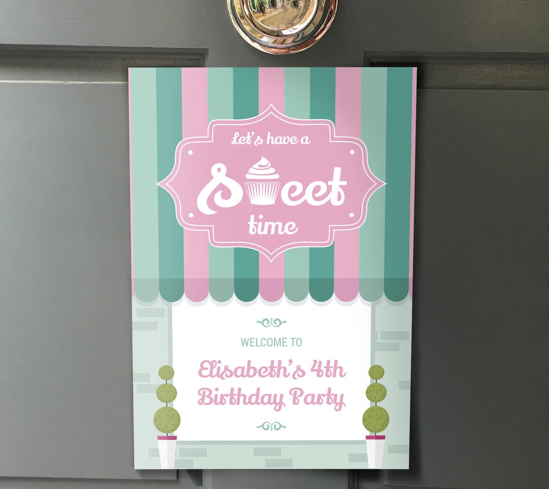 Girls Party Decorations, Welcome Sign & Direction Signs, Birthday Sign ...