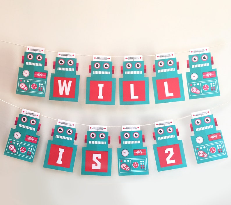Robot Welcome Sign & Directional Signs Kids Birthday Party - Etsy
