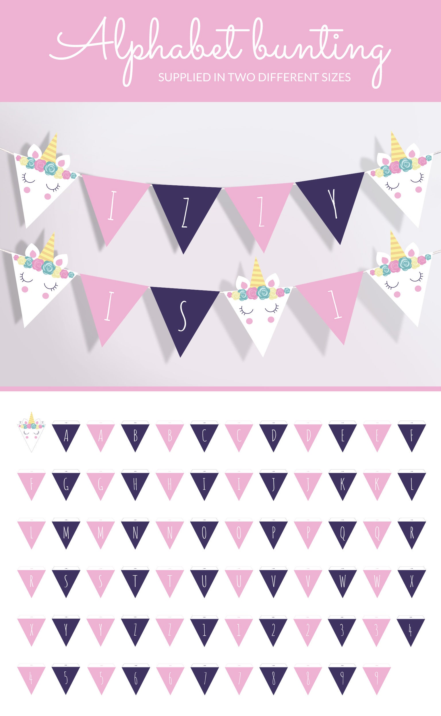 Unicorn Banner Unicorn Nursery Bunting Birthday Banner Girl | Etsy
