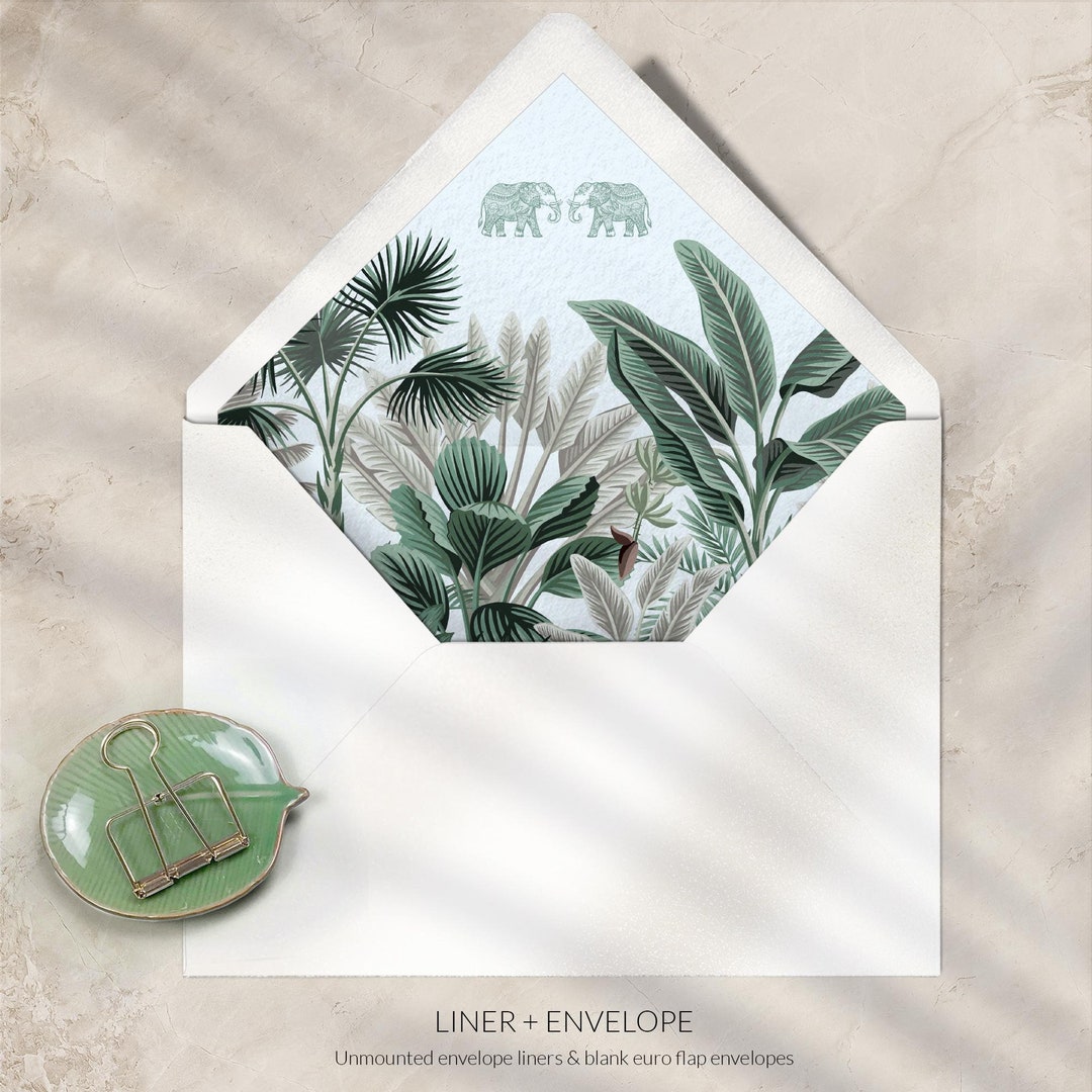 Indian Wedding Invitation Envelope Liner - Tropical Wedding Invitations ...