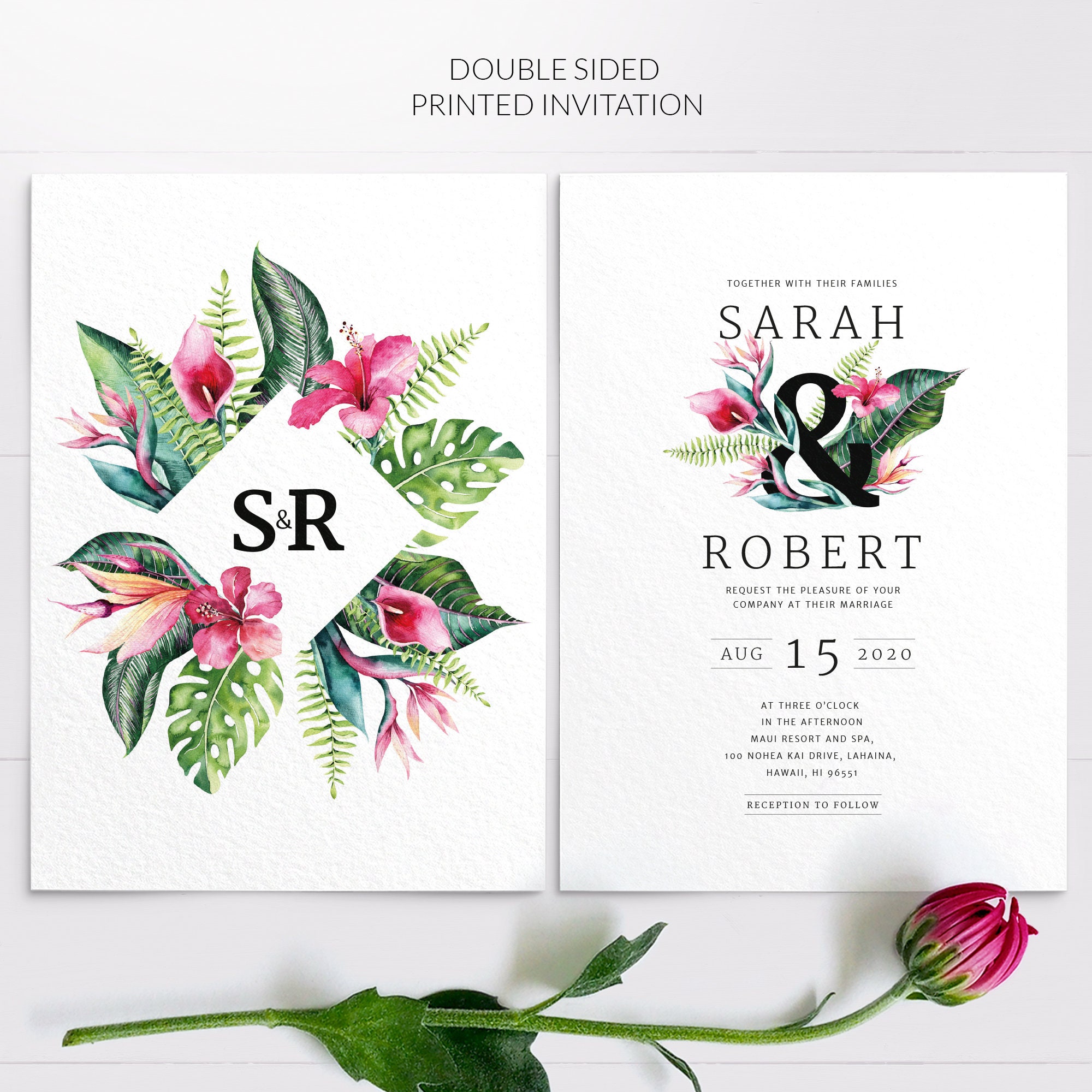 Hawaii Wedding Invitation - Hawaii Beach Destination Wedding Invitation ...
