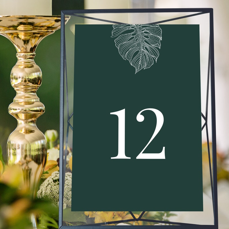 Tropical Table Numbers 1-40 - Modern Wedding Table Numbers Printable ...