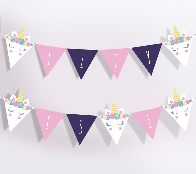 Unicorn Banner, Unicorn Nursery Bunting, Birthday Banner, Girl Party ...