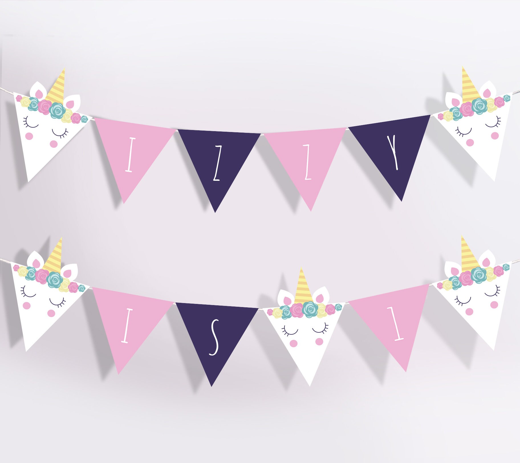 Unicorn Banner Unicorn Nursery Bunting Birthday Banner Girl | Etsy