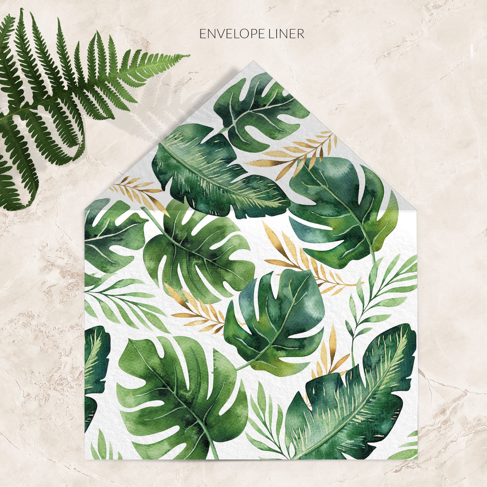 Tropical Envelope Liners Destination Wedding - Botanical Envelope Liner ...