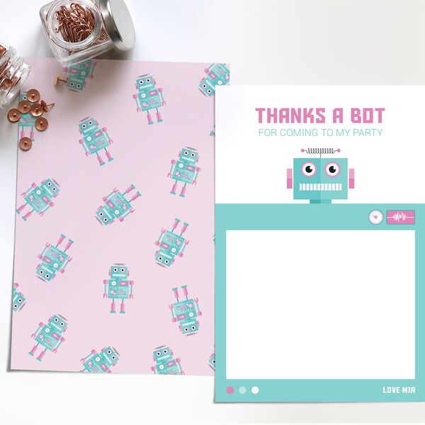 Robot Thank You Cards - Etsy