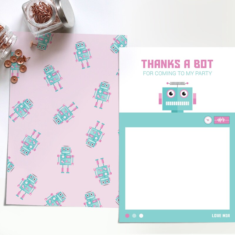 Robot Thank You Cards - Etsy