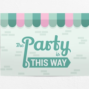 Girls Party Decorations, Welcome Sign & Direction Signs, Birthday Sign ...