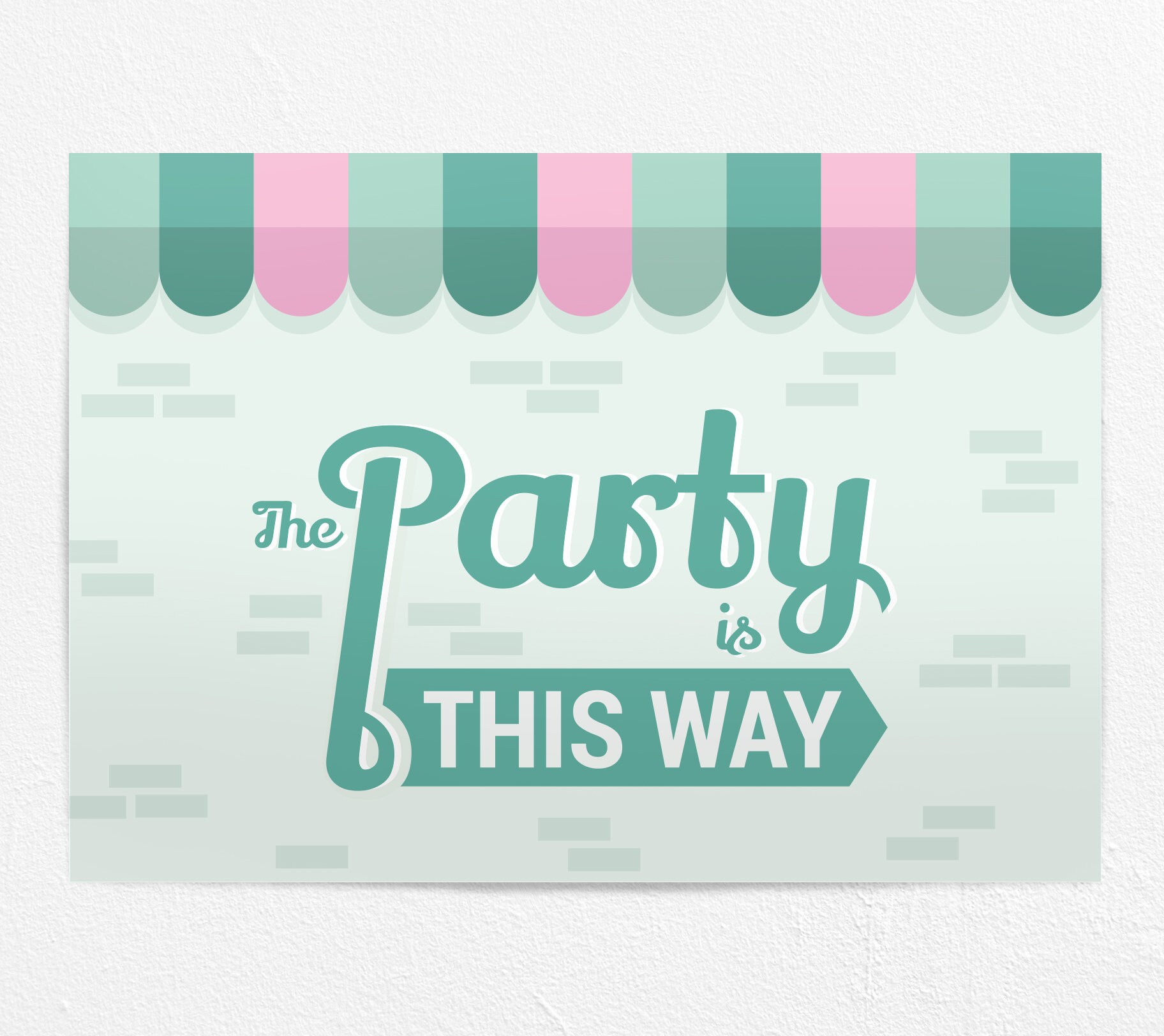 Girls Party Decorations, Welcome Sign & Direction Signs, Birthday Sign ...