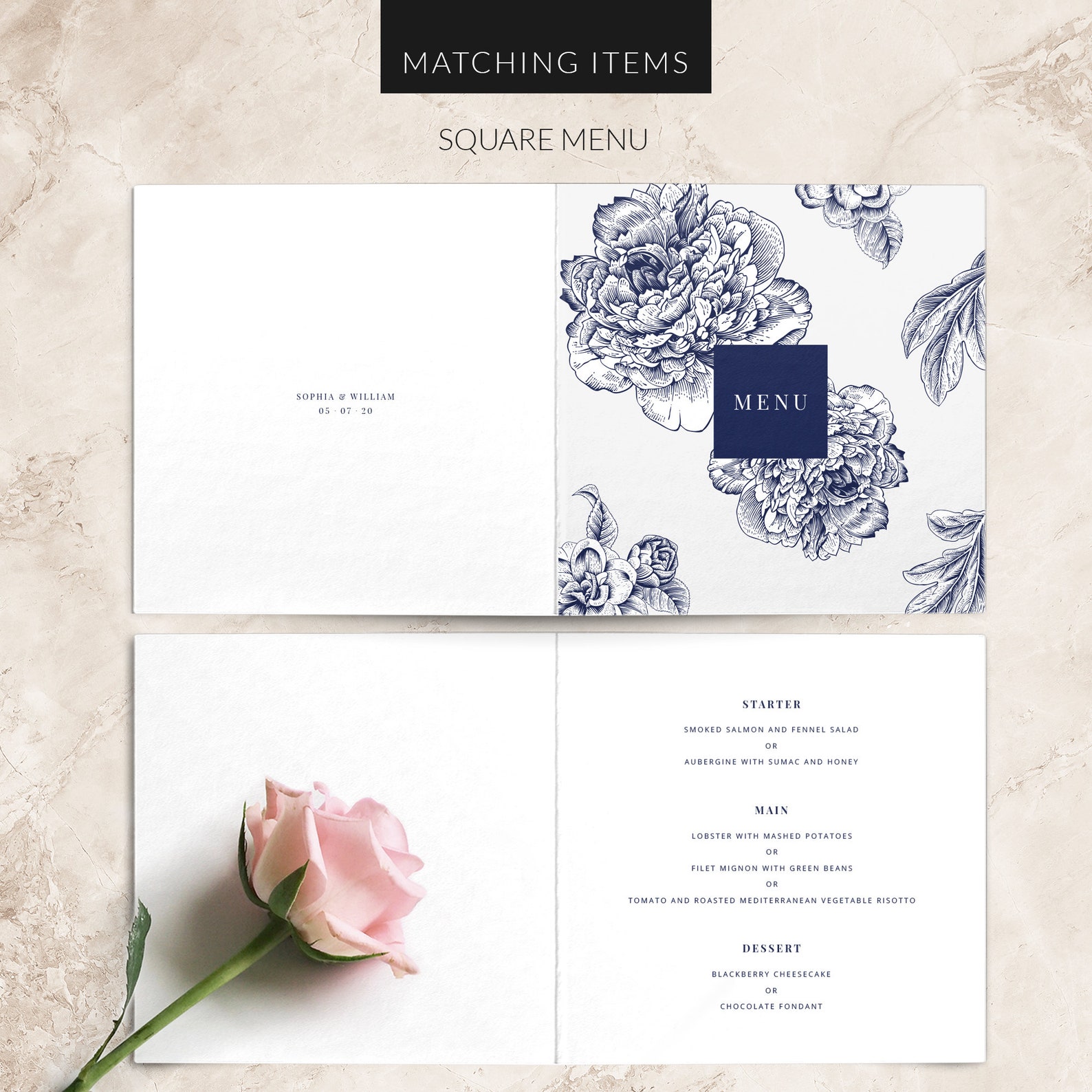 Navy Wedding Welcome Sign Printable Floral Welcome to Our | Etsy