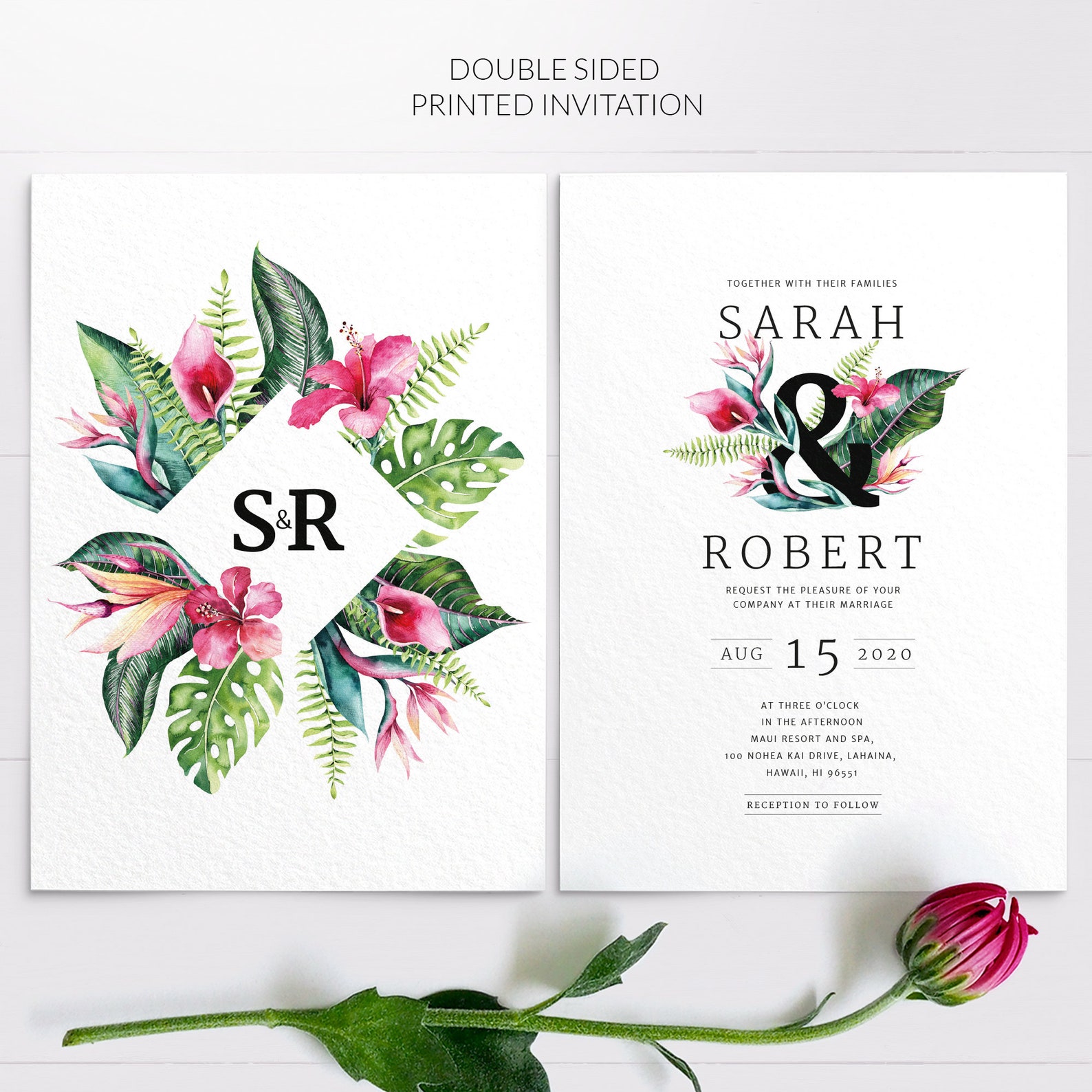 Destination Wedding Invitation SAMPLE Tropical Wedding | Etsy