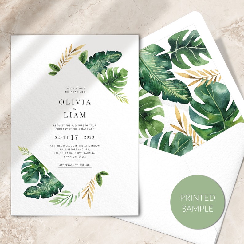 Tropical Destination Wedding Invitation SAMPLE Beach Wedding | Etsy