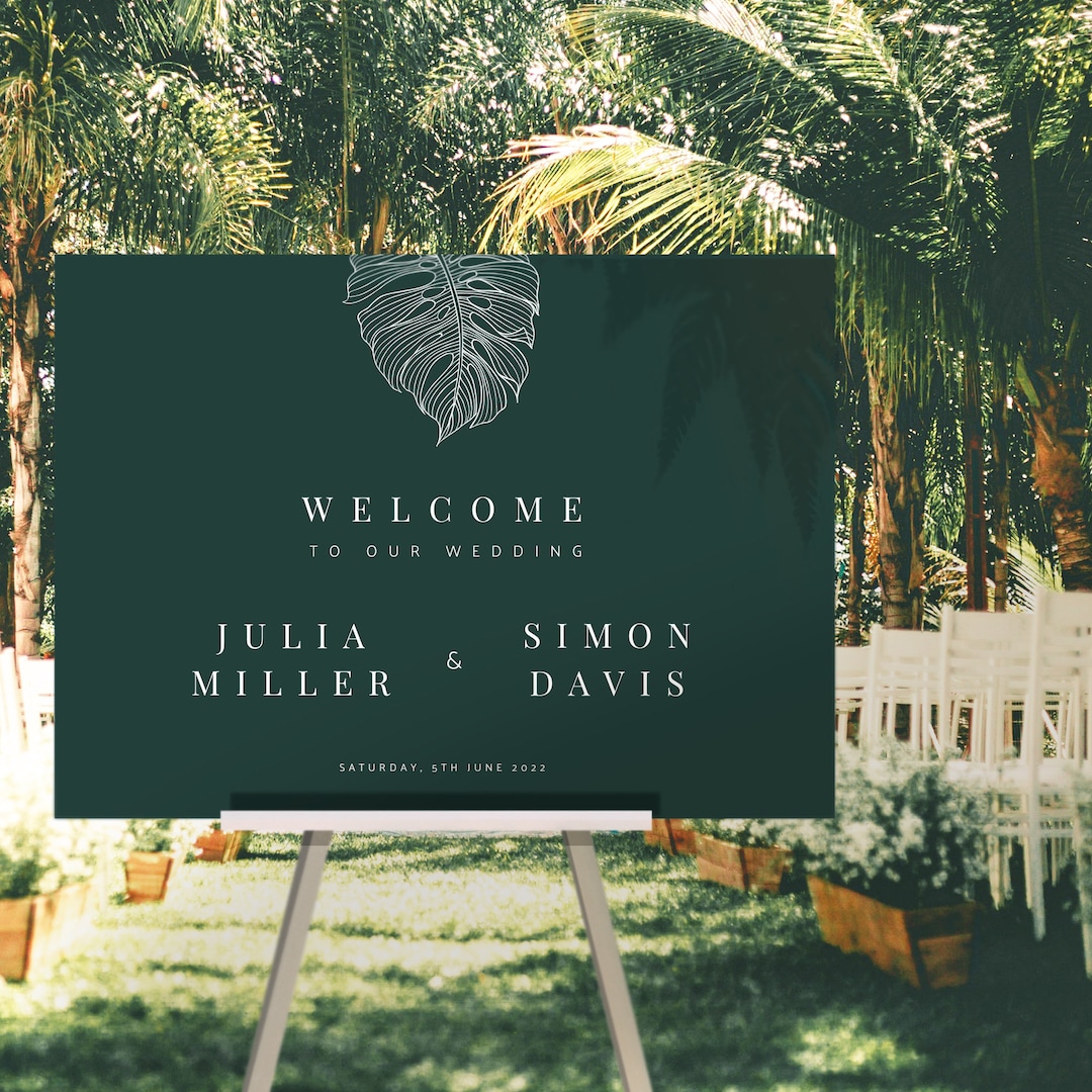 Wedding Welcome Sign Printable - Tropical Welcome Sign - Welcome to Our ...