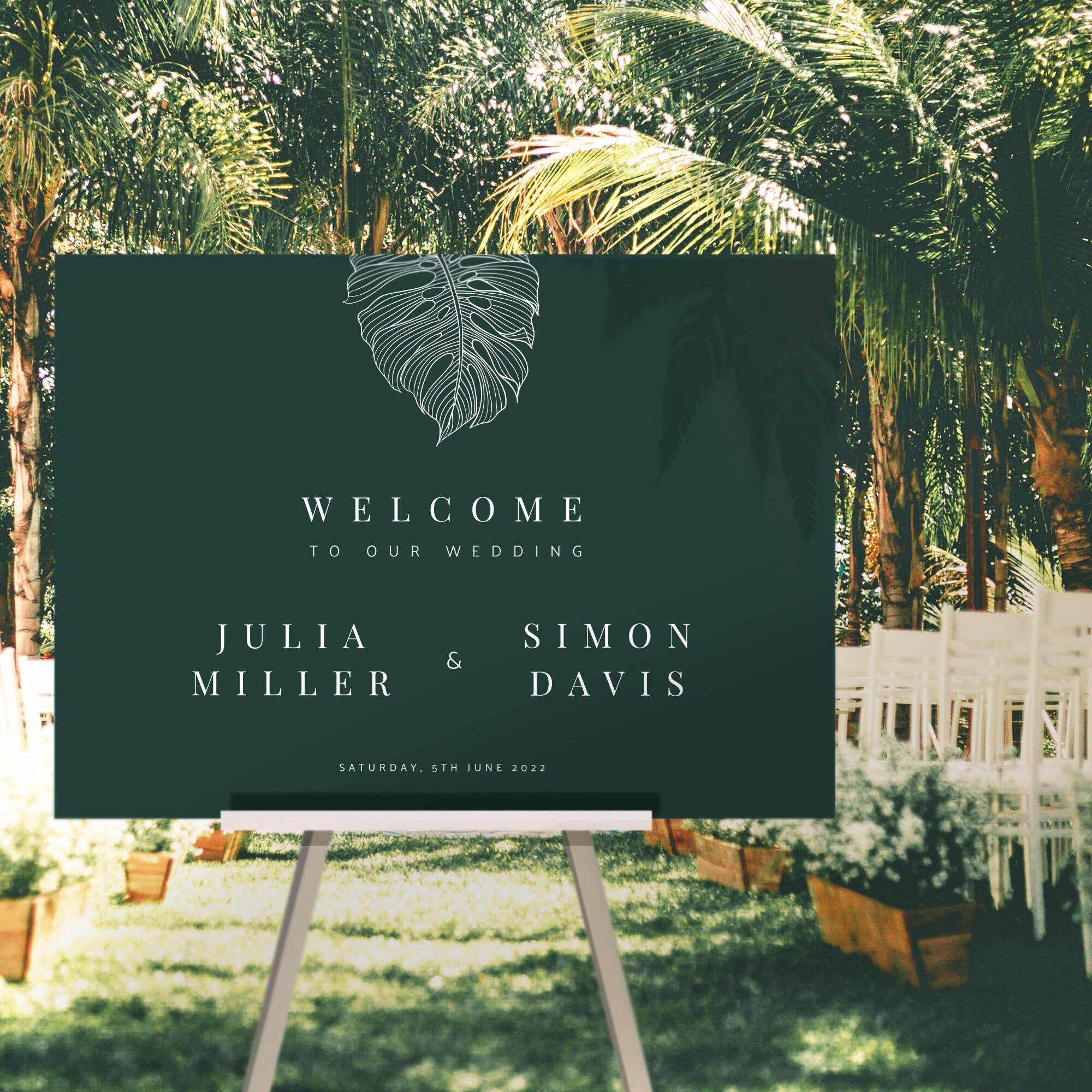 Wedding Welcome Sign Printable Tropical Welcome Sign | Etsy