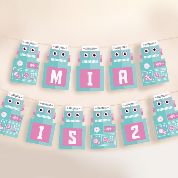 Robot Banner - Etsy