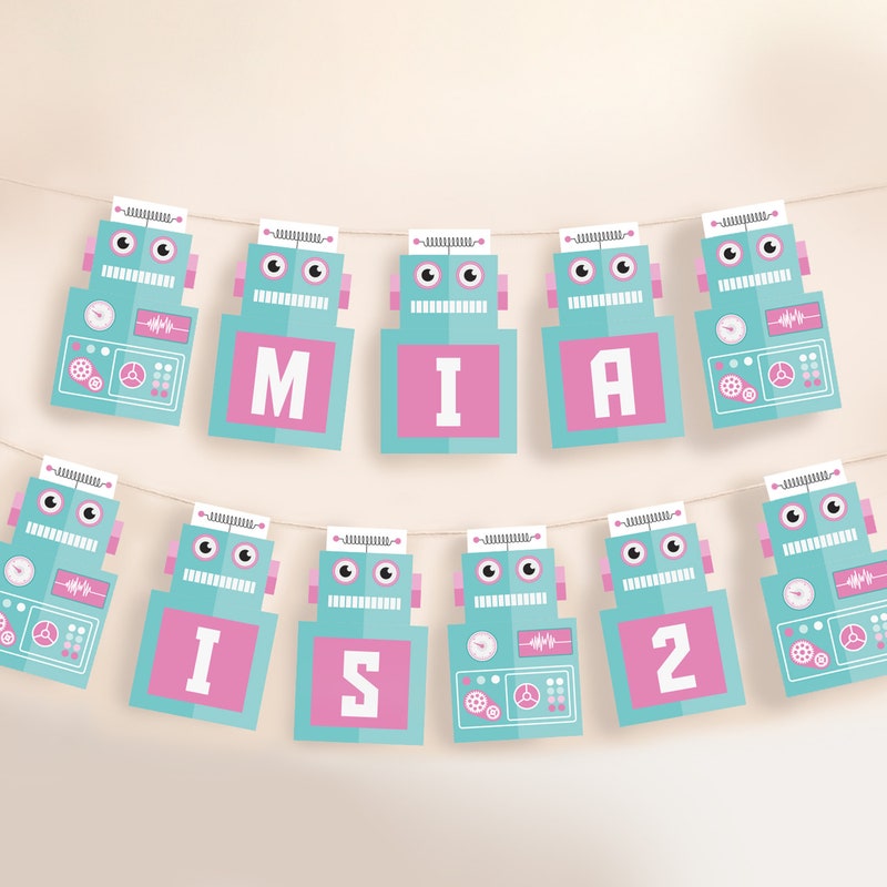 Robot Banner - Etsy