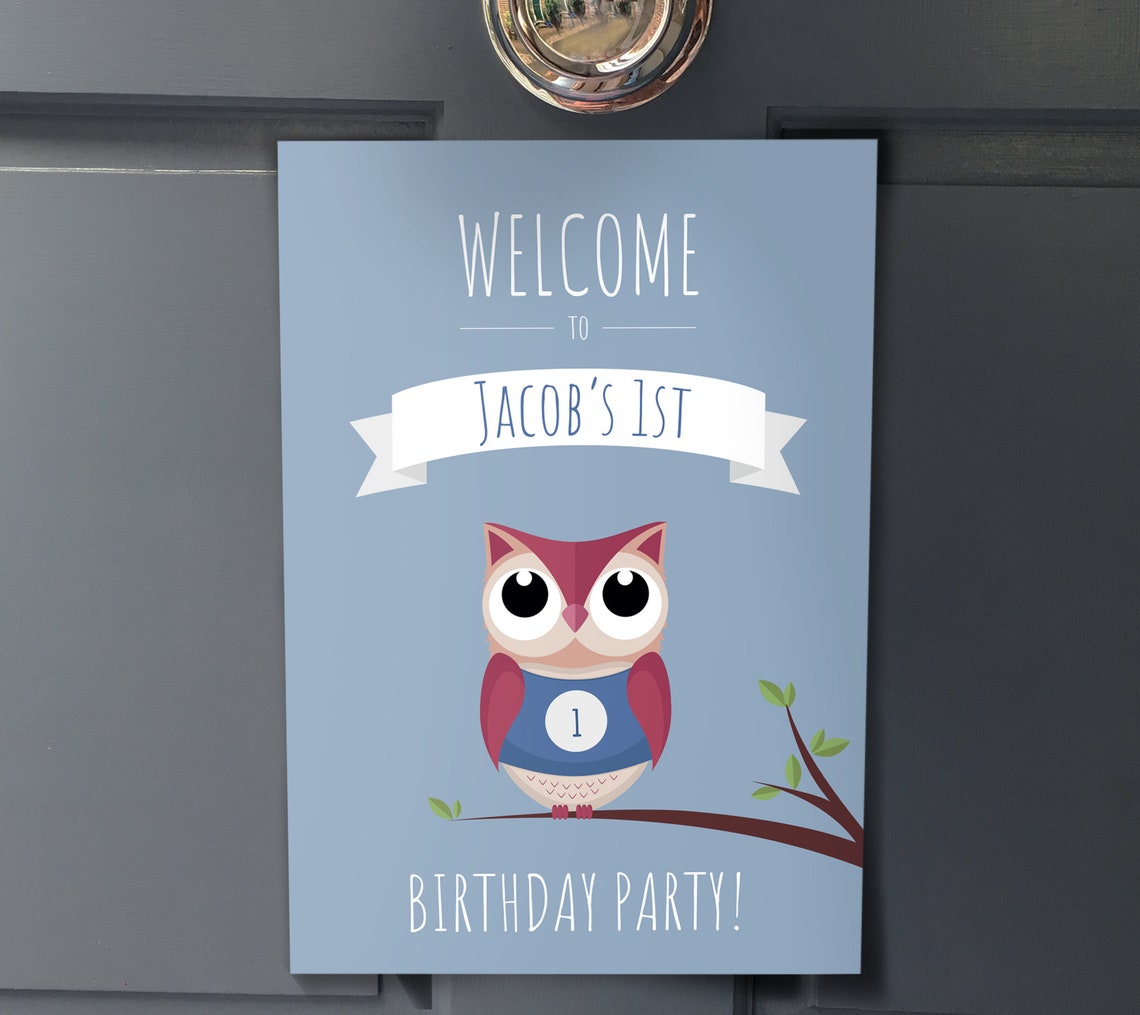 Woodland Party Decorations Owl Welcome Sign and This Way | Etsy