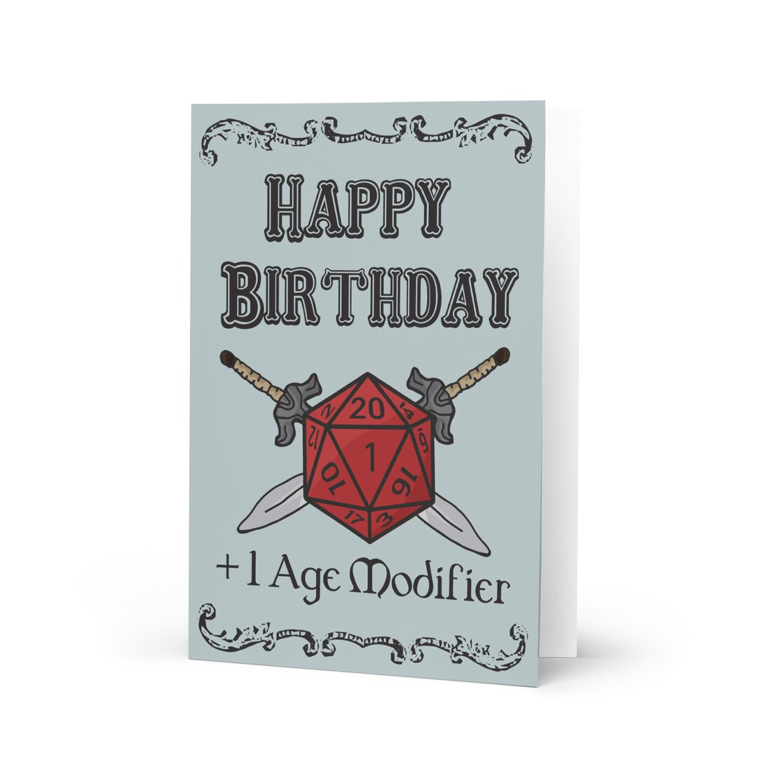 Dungeons And Dragons Happy Birthday Greeting Card Dnd Etsy