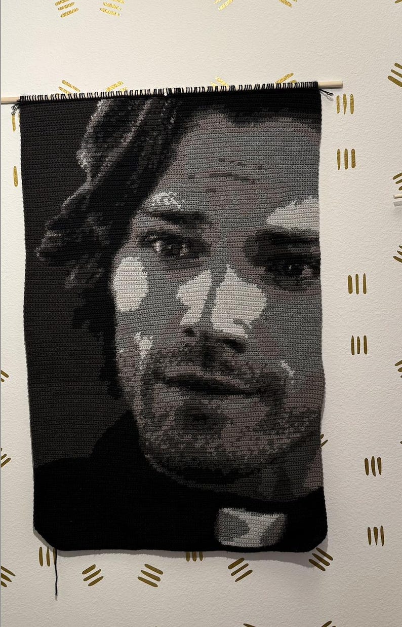 Large Priest Sammy Supernatural Crochet Tapestry - Etsy