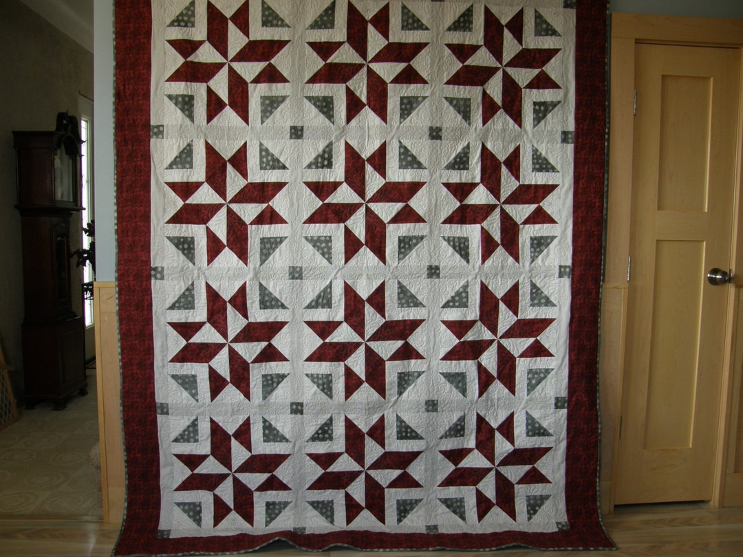 Red Star Quilt - Etsy